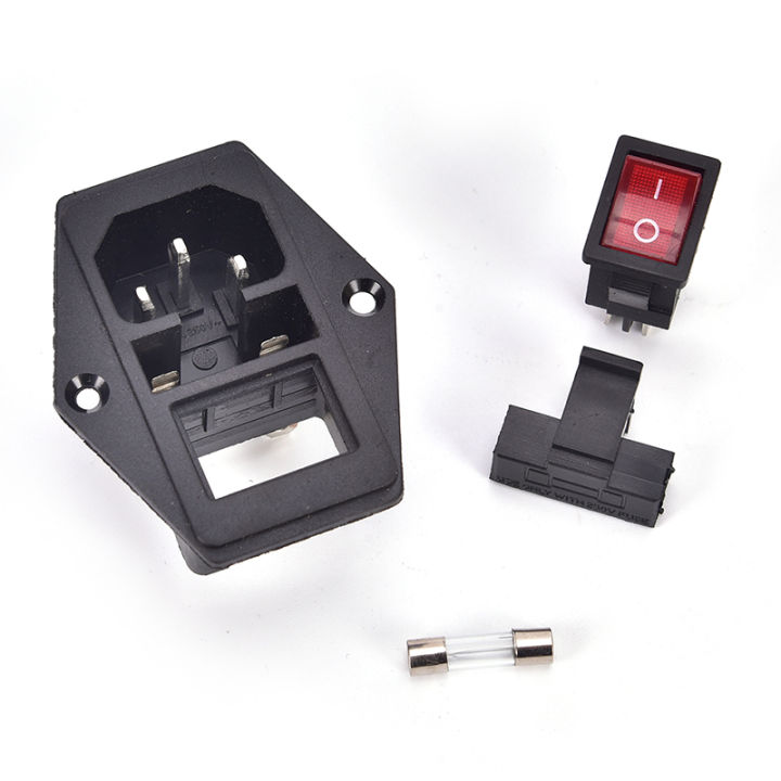 Power Socket with Fuse Switch AC 10A 250V Male Power Socket 3 Pin ...