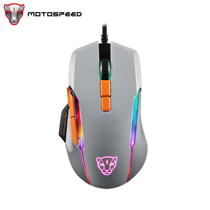 Motospeed V90 Wired Gaming Mouse RGB Backlight Ergonomic 8 Adjustable ...