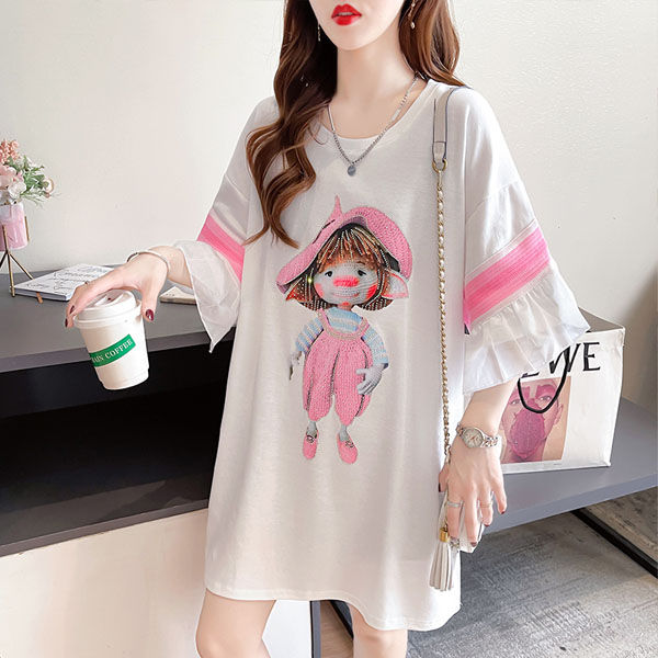 New style Fashion tops ladies drop solder short sleeve casual t-shirt ...