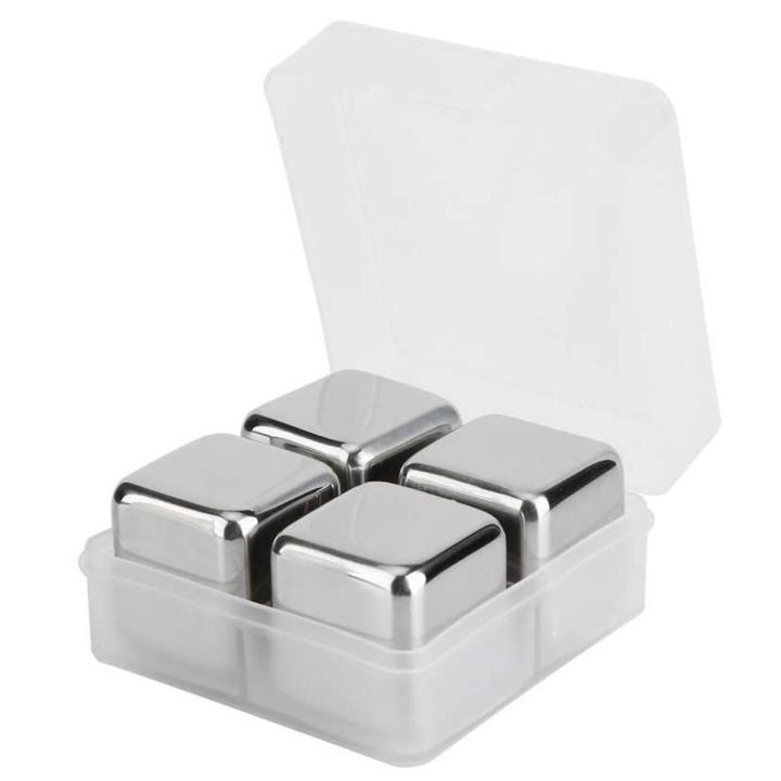 Ice Stone Environmentally Friendly 304 Stainless Steel Silver Cubes Set ...
