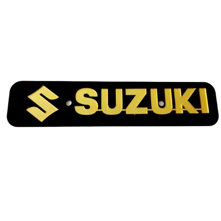Golden color front name plate for suzikii motorcycle update collection ...