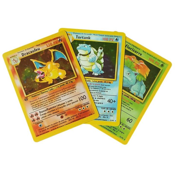 French Editio Years DIY Pokemon Flash Cards Charizard Blastoise ...