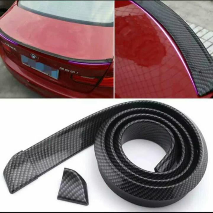 Spoiler / Rear Rubber Bonnet Wing lip Sticker Samurai carbon Black ...
