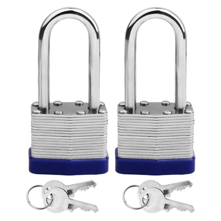 2 Pack Padlocks with Keys Shackle Padlocks Long Lock Heavy Duty Key ...