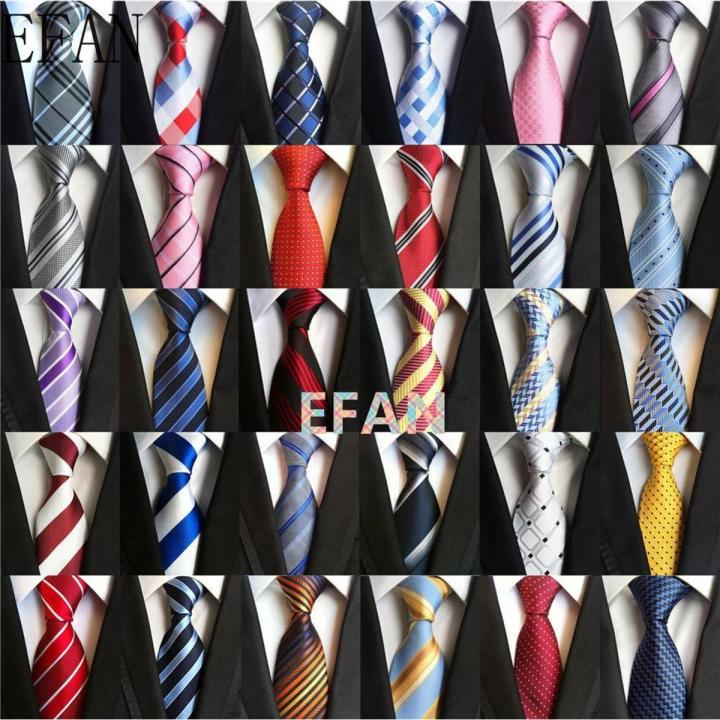 New Classic 100% Silk Men's Ties Neck Ties 8cm Plaid Striped Ties for ...