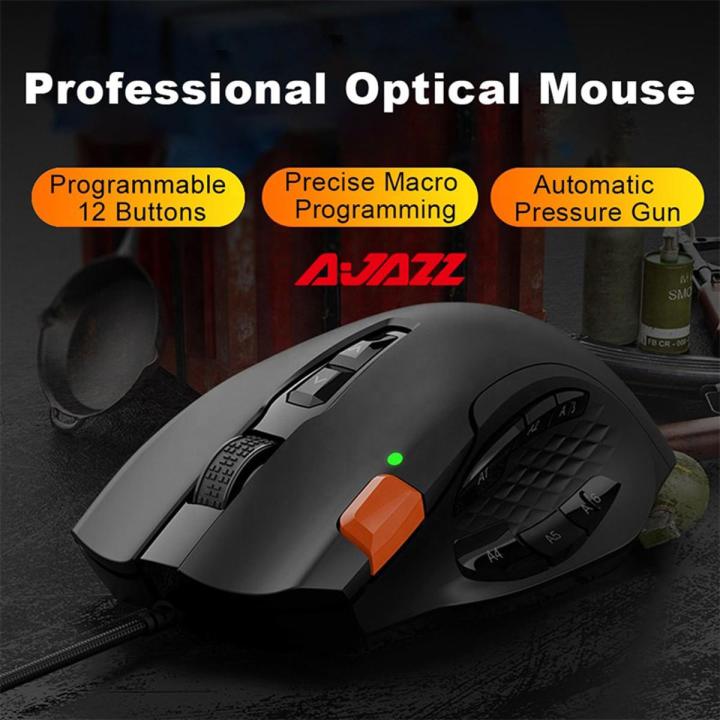 Ajazz AJ337 USB Gaming Mouse 12 DPI Adjust Button 12400 DPI ...