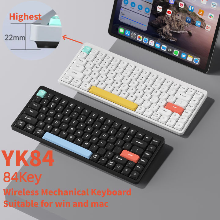 YK84 Wireless Mechanical Keyboard 84 Keys Low Profile Layout Keyboards ...