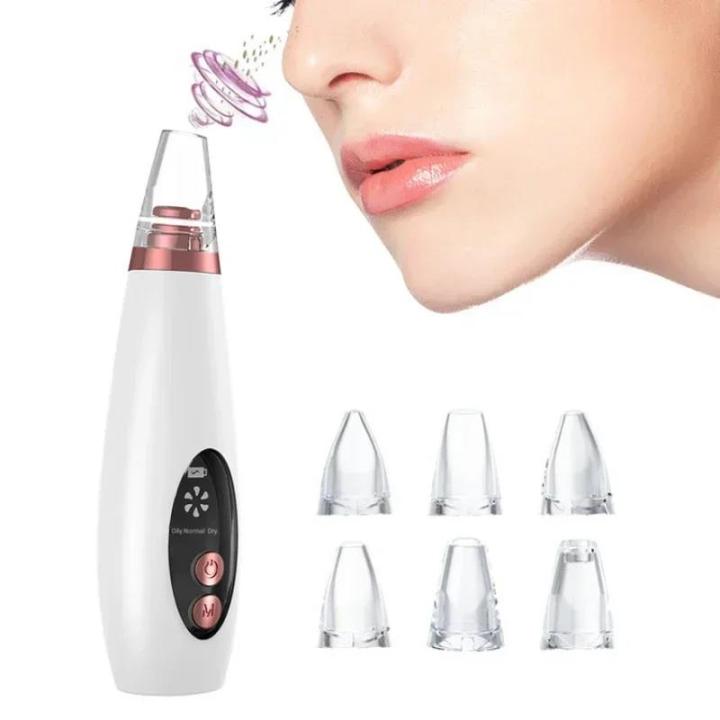 Blackhead Remover 6-in-1 Vacuum – Electric Rechargeable Facial Pore ...
