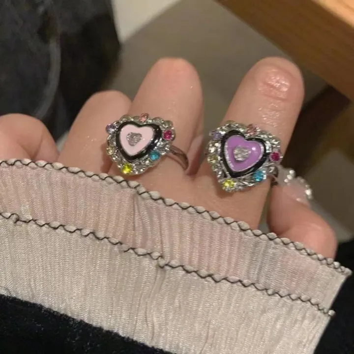 New Ins Rap Heart Opening Rings for Women | Daraz.com.bd