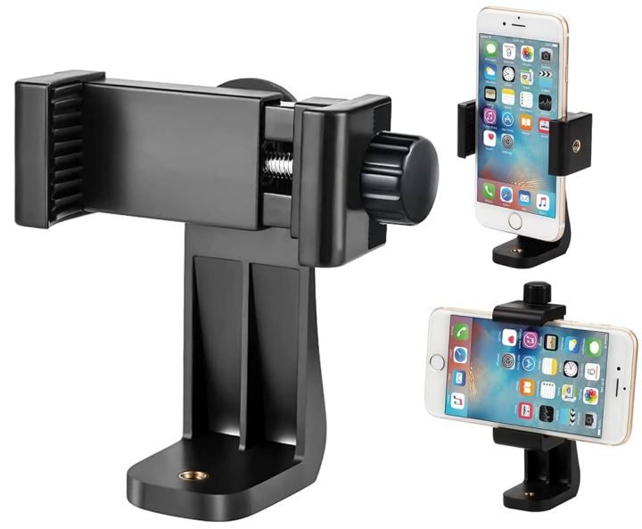 Tripod Mount Phone Clip Vertical Bracket 360 Degree Rotating Tripod ...
