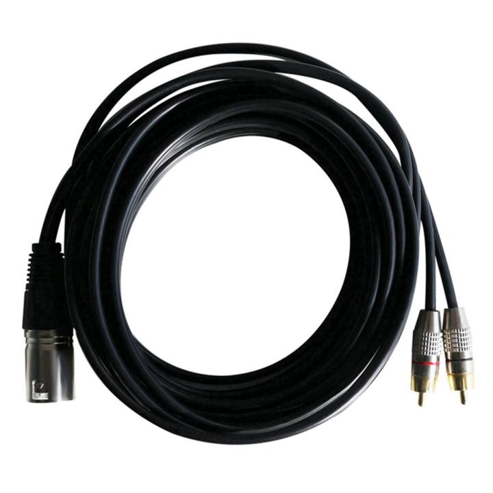 2 XLR Male to 2 RCA Male Plug Stereo Audio Cable Connector Y Splitter ...