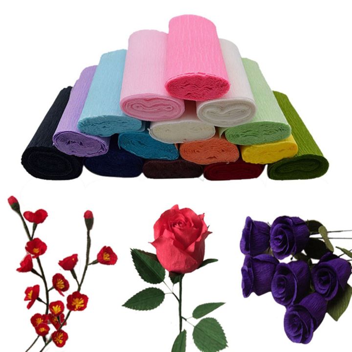 Origami 250*10cm Packaging Wedding Material Bouquet Wrinkled Paper Roll ...