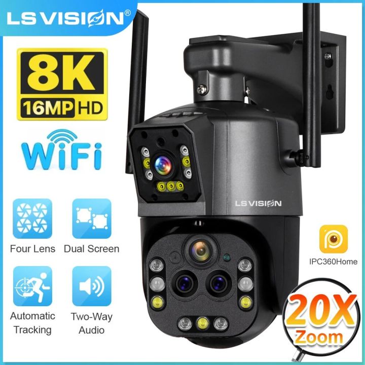 LS VISION 8K Wifi Cameras 20X Optical Zoom Outdoor Wireless Four Lens ...