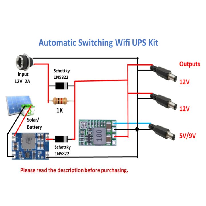 Mini DC UPS for Wifi Router Automatic Switching Onu IP CC Camera 12V/9V ...