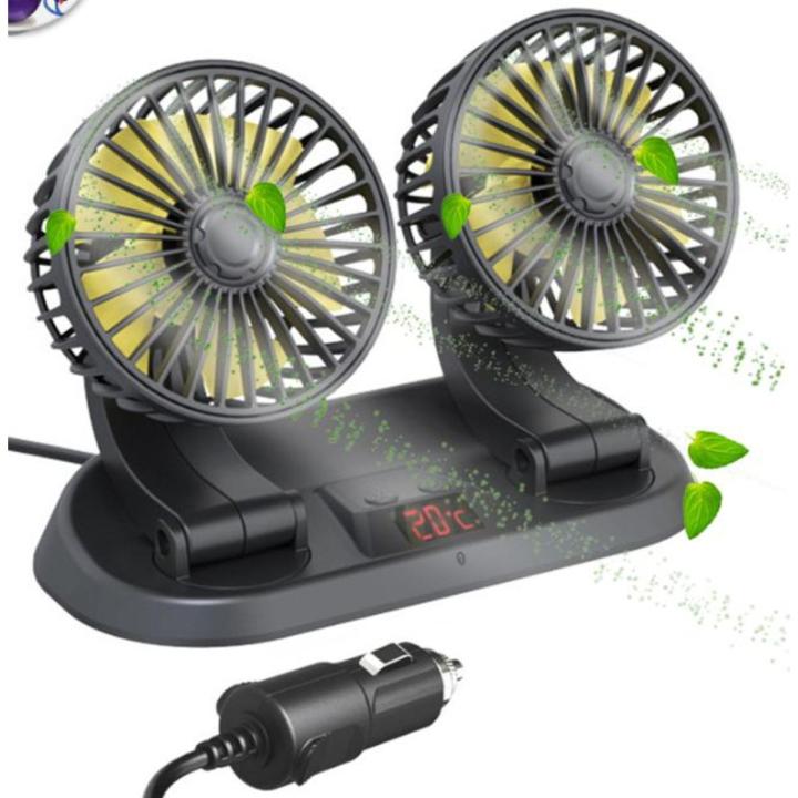 12V Car Fan Universal Dual Head Fan Portable Fan Car Dual Head Fan Car ...