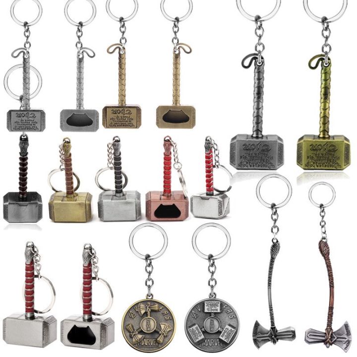 Disney Marvel Superhero Avengers Movie Keychain Thor Hammer Metal ...