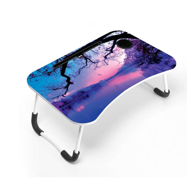 Printed Computer Laptop Desk Small Foldable Multi-Function Bed Desk ...