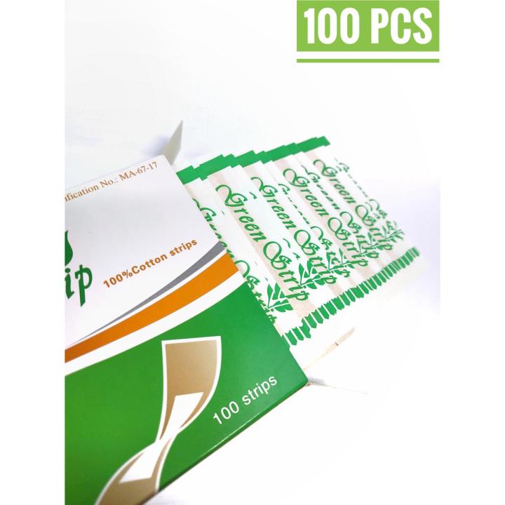 Green strip 100% Cotton One time Bandage Full Box (100 pcs) | Daraz.com.bd