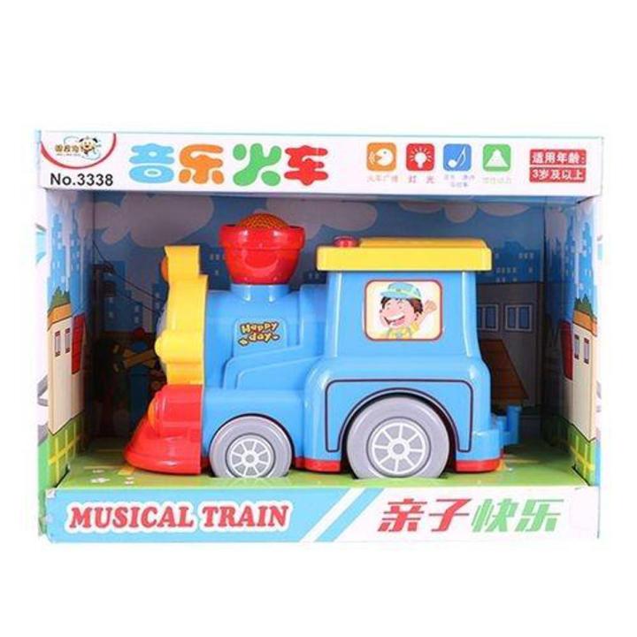 Plastic Musical Toy Train - Sky Blue | Daraz.com.bd