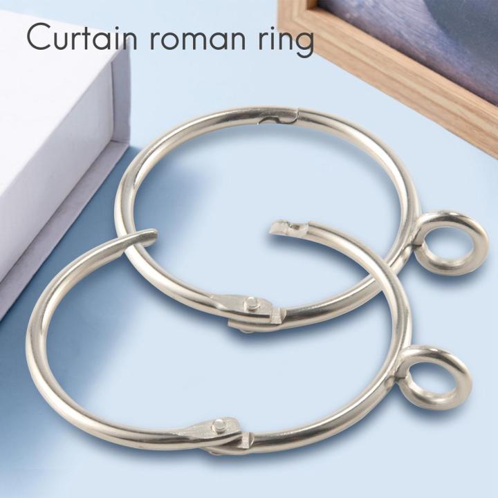 20 Pcs Openable Silver Curtain Rings Open and Close Metal Rustproof ...