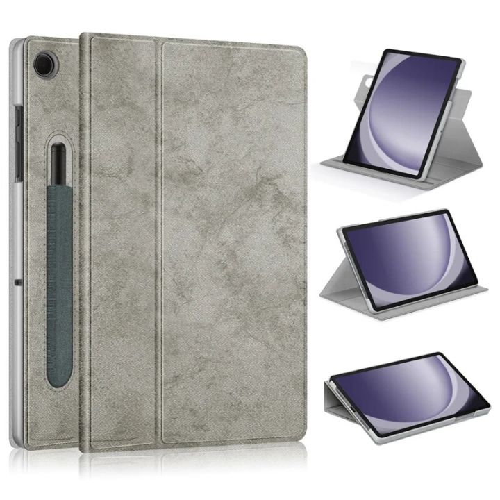 For Samsung Tab A9 Plus Tablet Case Soft Fabric 360 Degree Rotating ...
