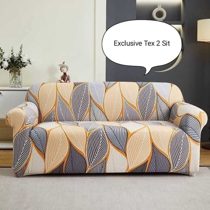 Print Sofa cover 2 seater stitch Design Spandex fabrics/exlusive Tex ...
