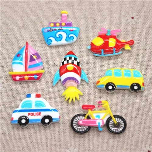 【Yibei Fairy Tale Toy City】10PCS Mix Transportation Resin Car/Boat/Bike ...