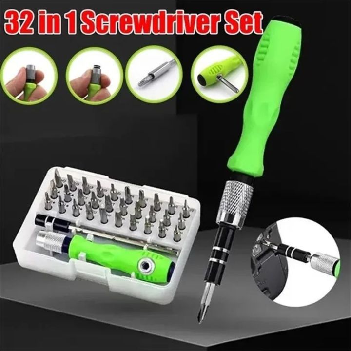 32 in 1 Mini Screwdriver Bits Set with Magnetic Flexible Extension Rod ...