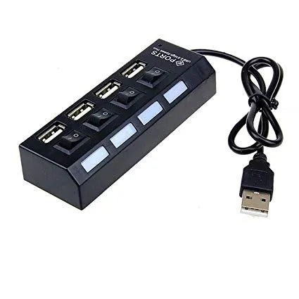 4 Ports USB 2.0 Hub LED USB Hub With Switch | Daraz.com.bd