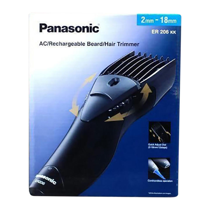 Panasonic ER-206K Professional Cord Cordless Hair Beard Trimmer Clipper ...