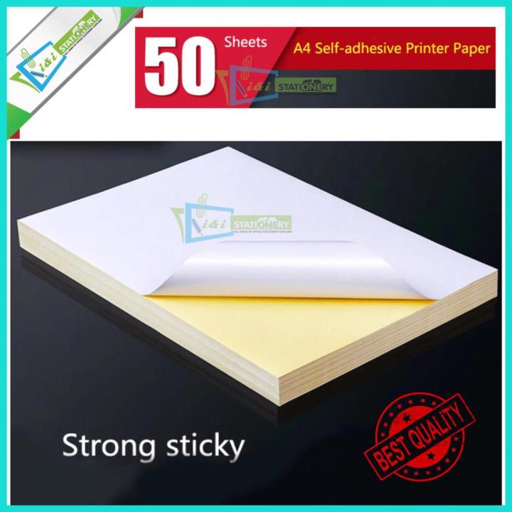 Sticker Paper A4 Size Self Adhesive Label Pack of 10 pcs or 50 pcs ...