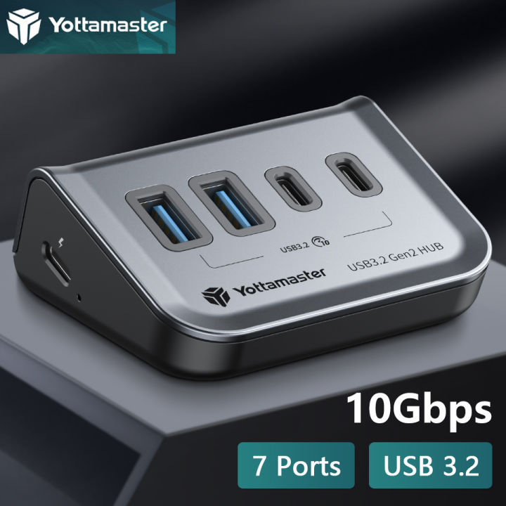 Yottamaster Multiple USB A Type C Hub 4/7 Slot 10Gbps Socket Docking Station Multi USB 3.0 Port ...