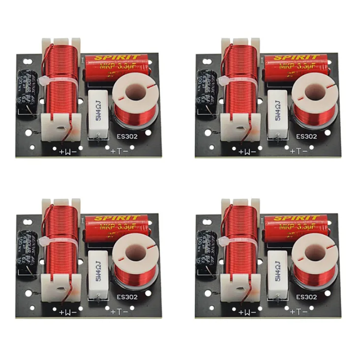 4X ES302 2 Ways Audio Speaker Crossover Treble+Bass Frequency Divider ...
