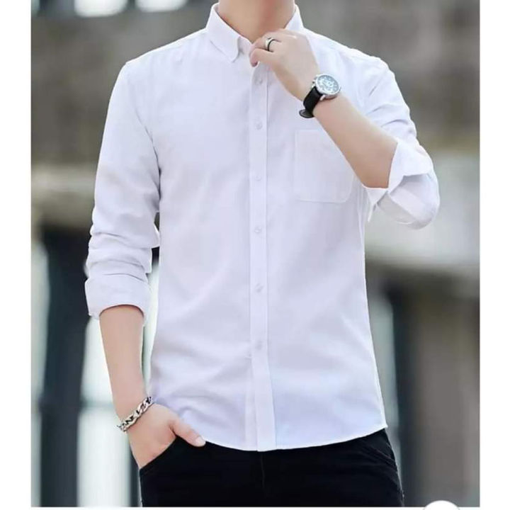 New Style Cotton Long Sleeve Formal Shirt For Men - Denim Shirt For Men ...
