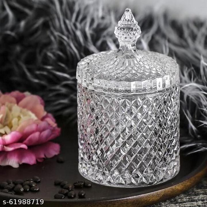 Crystal Diamond Faceted Jar with Crystal Lid,Suitable as A Candy Bowl ...
