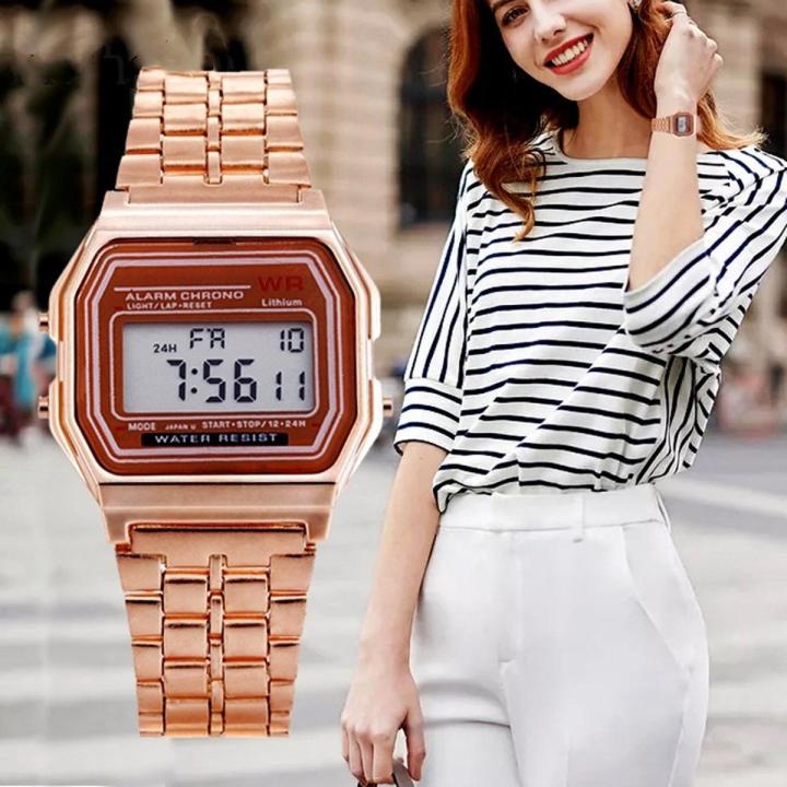 Fashion Simple Style F91W Steel Strap Electronic Watches Vintage LED ...