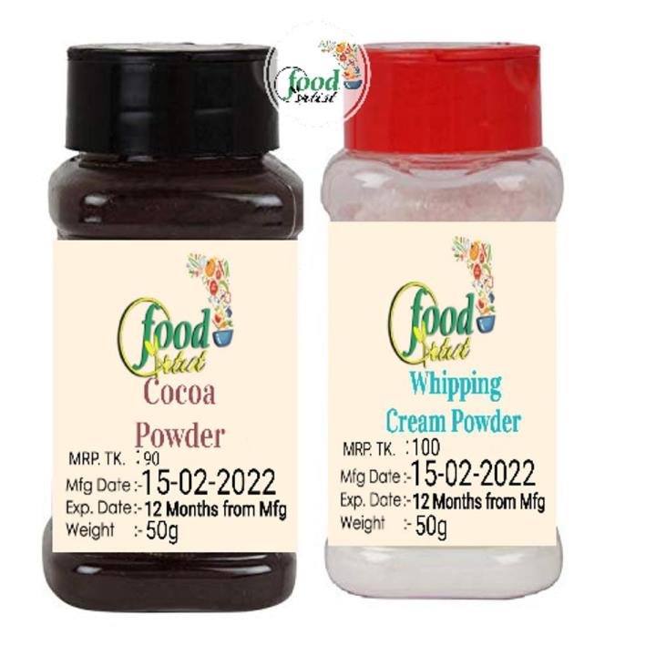 Combo Pack Of Cocoa Powder and Whipping Cream Powder-100G (Each 50G ...