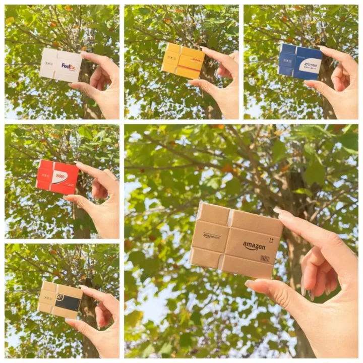 Cardboard Box Miniature Mini Carton Express Box DIY Packaging Imitation Dollhouse Miniature ...
