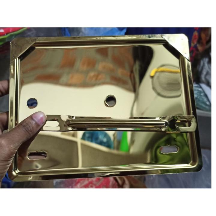 Motorcycle Number plate license plate caching cover with clam golden ...