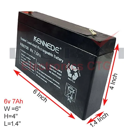 6V 7Ah kennedy Battery Rechargeable Fan Ride On Power Car Chan. | Daraz ...