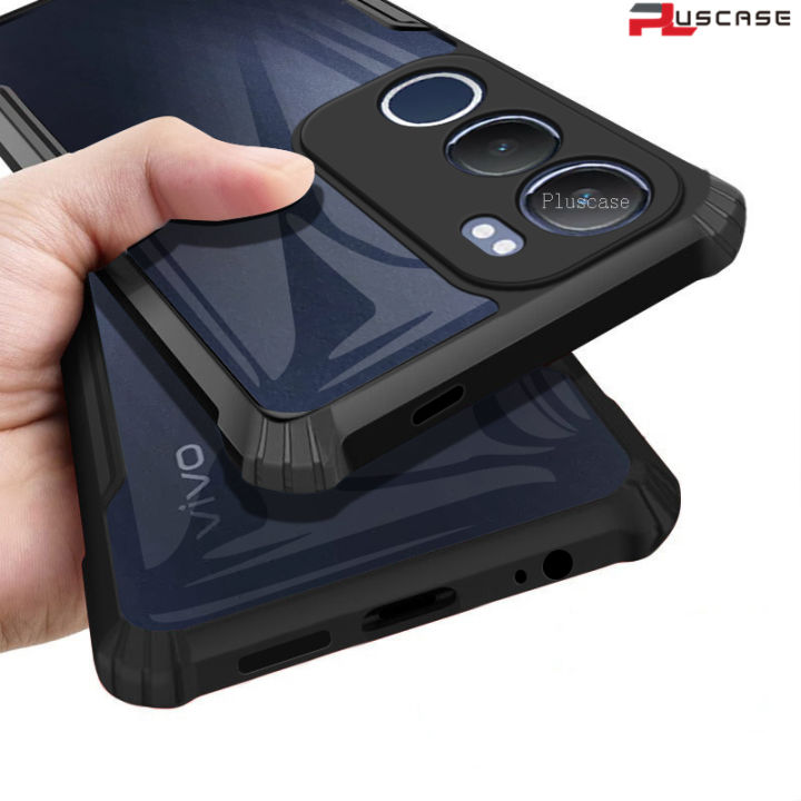 PlusCase for Vivo Y19s 4G Case Air Cushion Hard Clear Shockproof Back ...