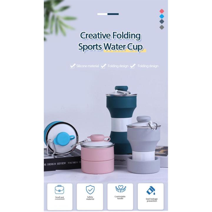 650ml Collapsible Water Bottle Reusable Folding Lightweight for Camping ...