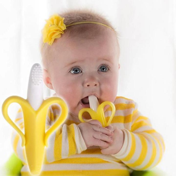 Baby 1 Ps Banana Shape Toothbrush Teether (Color as per stock) | Daraz ...