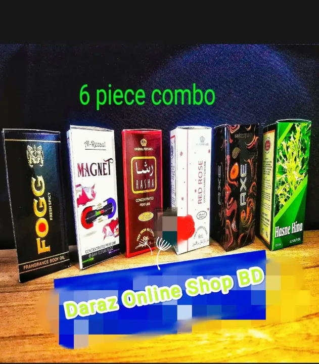 6 pieces halal attar/6 pcs Attar Combo Pack/ 6 different smell flavour ...