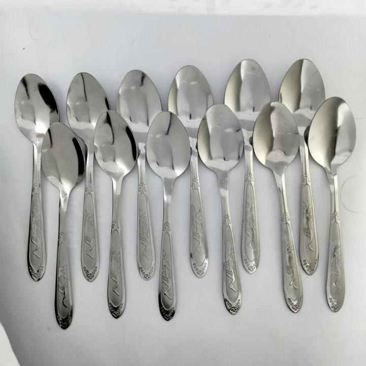 Stainless Steel Tea Spoon Set - 12 pcs | Daraz.com.bd