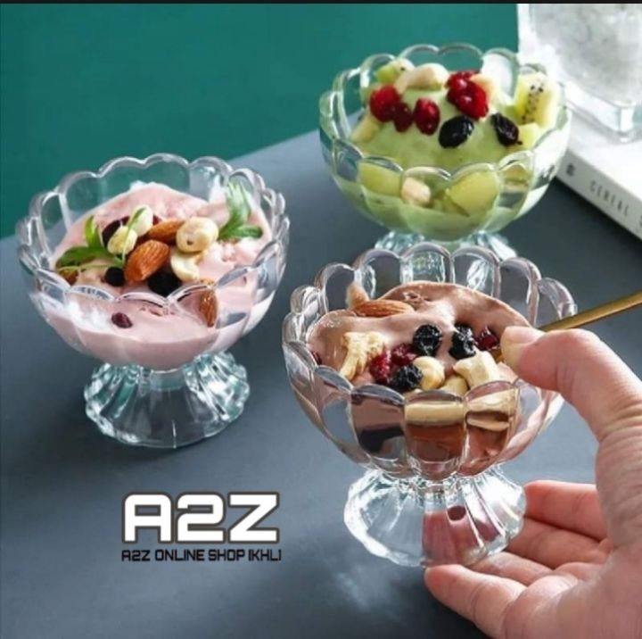Glass Firni Set & Bati Set, Bowl Set ice-cream set Nasta bati . 6pcs ...