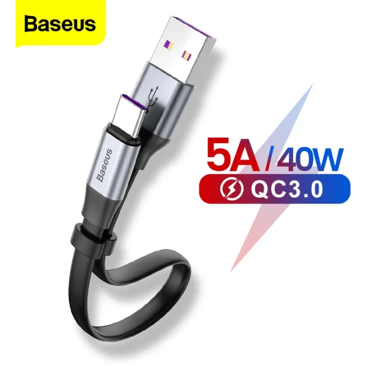 Baseus Power Bank Short Data Cable USB A to Type-C Cable 40W 5A | Daraz ...