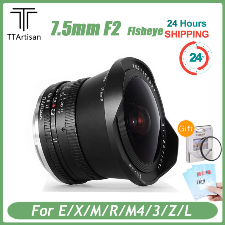 TTArtisan 7.5mm F2.0 APS-C Manual Focus Fisheye Camera Lens For Sony E Fuji X Canon M/R M4/3 ...