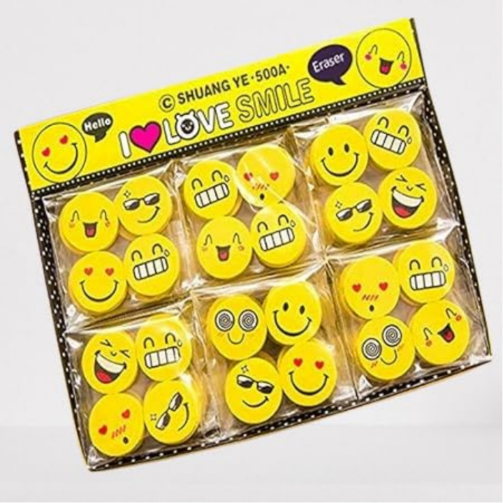 Cute Emoticon/Emoji Eraser for kids (4pcs) | Daraz.com.bd