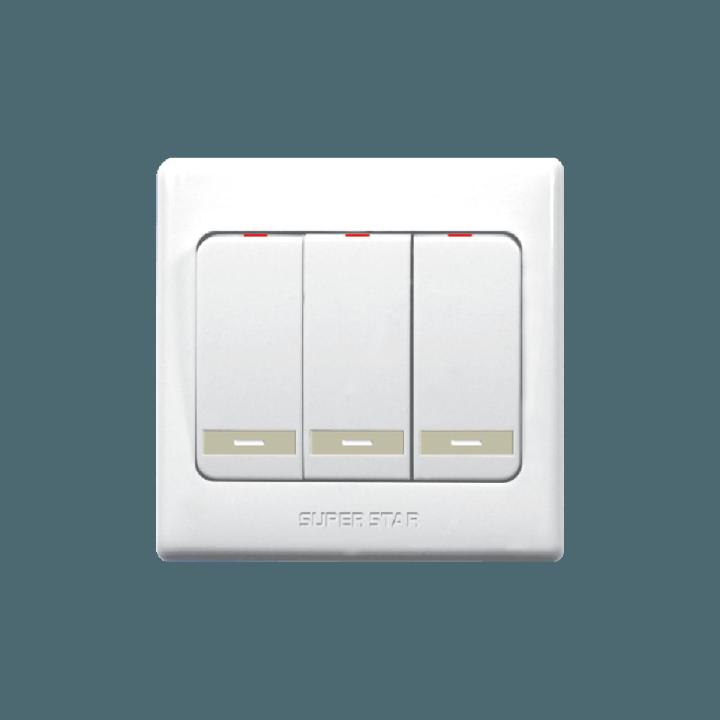 Super Star Rose Three Gang One Way Switch | Daraz.com.bd